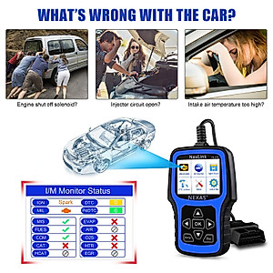 NEXAS NL101 OBD2 Scanner Diagnostic Tool & Battery Tester, Check Car Engine Light Code Reader Scan Tool with Full OBDII Function Live Data Stream for All Vehicles, Free Protective Case & Update