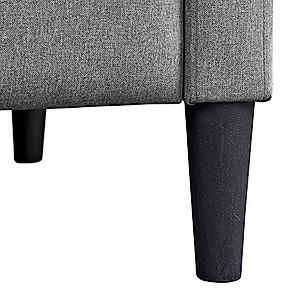 Topeakmart Mid-Century Modern Fabric Recliner Modern Tufted Reclining Single Sofa for Living Room Padded Cushion Home Theater Seat Grey