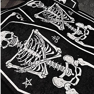 Leniutor Gothic Skull Coffin Area Rug, Non-Slip Punk Rock Goth Room Indoor Outdoor Rug Carpet for Bedroom Living Room Halloween Home Decor (Skull 23" x 63")