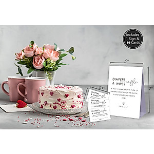 Diaper Raffle Tickets for Baby Shower,Rustic Baby Shower Decorations,Fun Baby Shower Games for Adults,Baby Shower Games Gender Neutral,1 Sign & 50 Cards Set