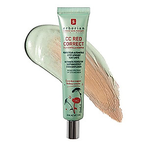 Erborian Color Correcting CC Cream with Centella Asiatica, Red Correct - Light Multi-Purpose Facial Concealer with Illuminating Finish Soothes & Hydrates - SPF Korean Skincare Skin Perfector - 1.5 Oz