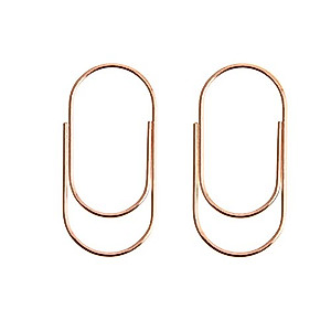 Rose Gold Large Paper Clips, 50pcs 50mm 2 inch Jumbo Paper Clip Non-Skid Large Wide Smooth Finish Steel Wire Office Supply Accessories