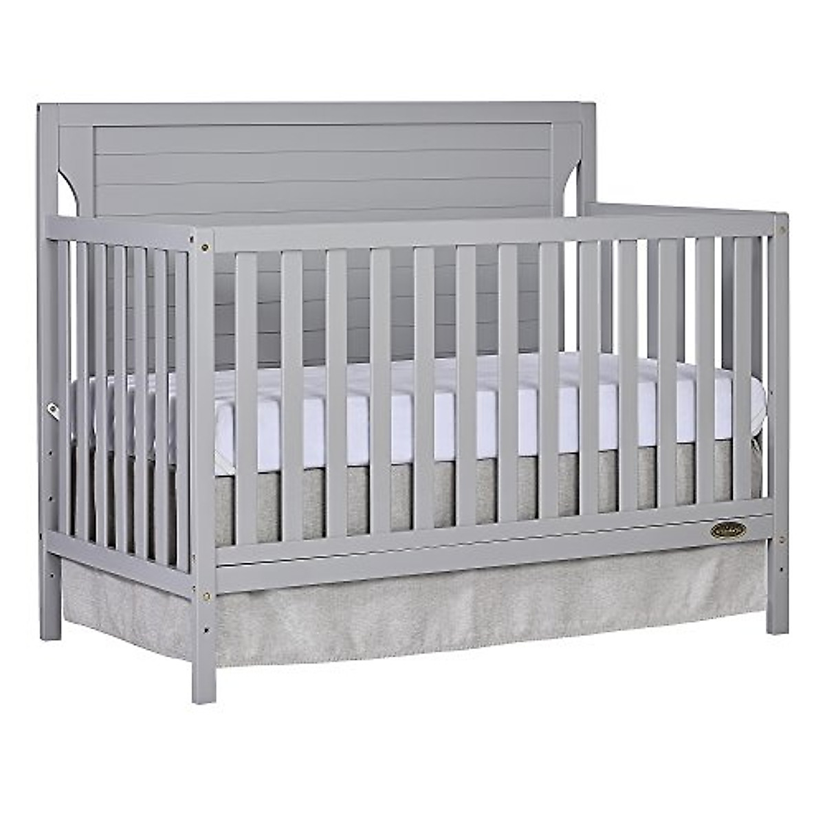 Dream On Me Cape Cod 5-in-1 Convertible Crib in Pebble Grey, Greenguard Gold Certified , 50x30x44 Inch (Pack of 1)