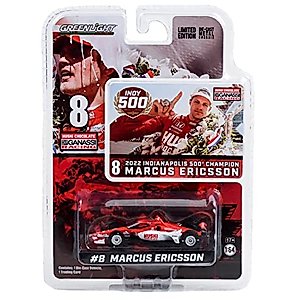 Greenlight 11544 2022 NTT IndyCar Series -#8 Marcus Ericsson, Chip Ganassi Racing/Huski Chocolate / 2022 Indy 500 Champion 1:64 Scale