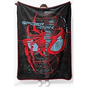 Jay Franco Marvel Miles Morales Gamerverse Be Greater Throw Blanket - Measures 46 x 60 inches, Kids Bedding - Fade Resistant Super Soft Fleece (Official Marvel Product)