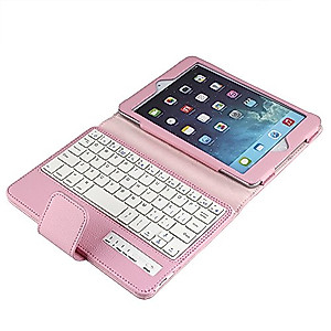 eoso iPad Cover for iPad Mini, keboard Case with Removable Bluetooth Keyboard for iPad Mini 1/2/3/4/5 (for iPad Mini,Pink)