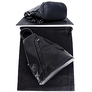 Primo Sacchi Italian Soft Black Leather Top Handle Shoulder Bag Rucksack Backpack Medium