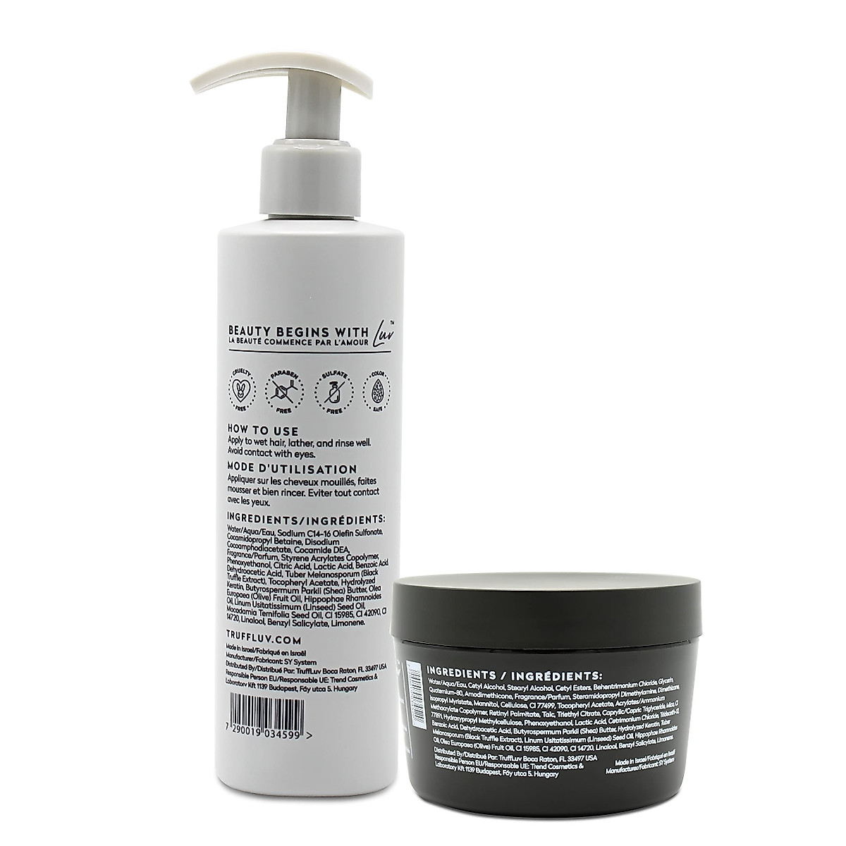 TruffLuv Indulge Collection Truffle Clarifying Shampoo & Hydrating Strengthening Mask with Black Truffle Extract, 8.45 Fl Oz Duo, Paraben & Sulfate Free