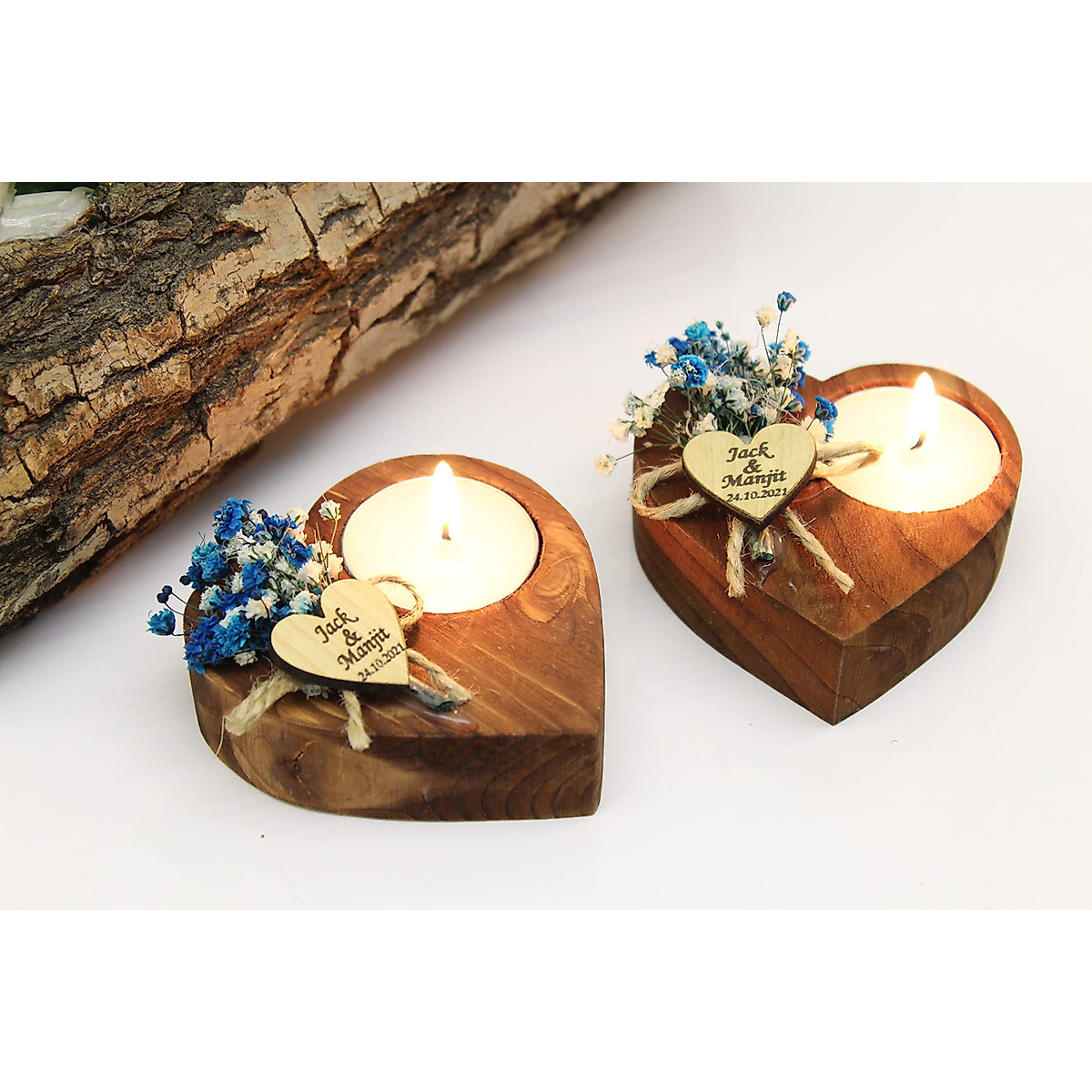Personalized Heart Shaped Candle Holders,Wedding Favors,Guest Gifts, Candleholders and Tealights, Funeral Favors,Bridal Shower Candles, Favors For Guests