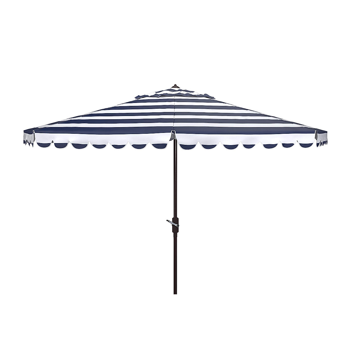 Safavieh PAT8111C Outdoor Vienna Navy and White 11-Foot Round Crank UV Protected Umbrella