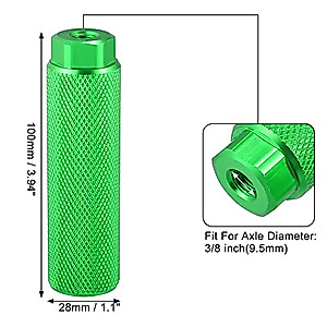 X AUTOHAUX Pair Aluminum Alloy Rear Foot Pegs Footrests Universal Green for BMX MTB Bike Bicycle Fit 3/8 Inch Axles