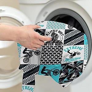 ZHONGKUI Dirt Bikes Blanket,Gift for Motocross Rider,Extreme Sports Flannel Blanket for Boys Kids Teens,Motorcycle Fuzzy Blanket Plush Blankets for Couch,Bed,Camping,40"x50"-Throw Size for Kids