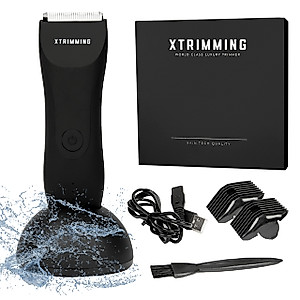 Xtrimming Pubic Hair Trimmer for Men - Waterproof Electric Body Trimmer for Men - Body Hair Trimmer for Men - Great Hair Razor Hygiene Fully, Cordless Trimmer, Rechargeable & Smooth Body Shaver