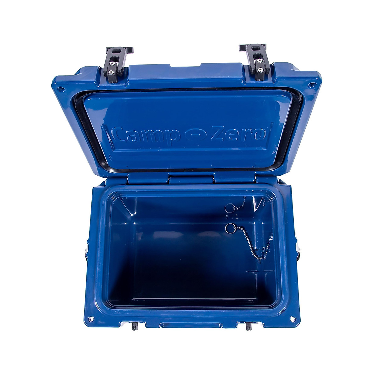 CAMP-ZERO 21 Quart Rotomolded Hard Cooler - Insulated Ice Chest with 4 Cup Holders - Bear-Proof Travel Ice Box for Beverage, Drink, BBQ, Fishing, Camping, Outdoor, Navy Blue
