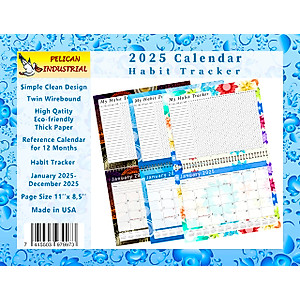 2025 Monthly Desktop/Wall Calendar/Planner - Habit Tracker - Daily, Weekly & Monthly Goal Motivational Habit Tracking Journal Inspirational - (Edition #019)