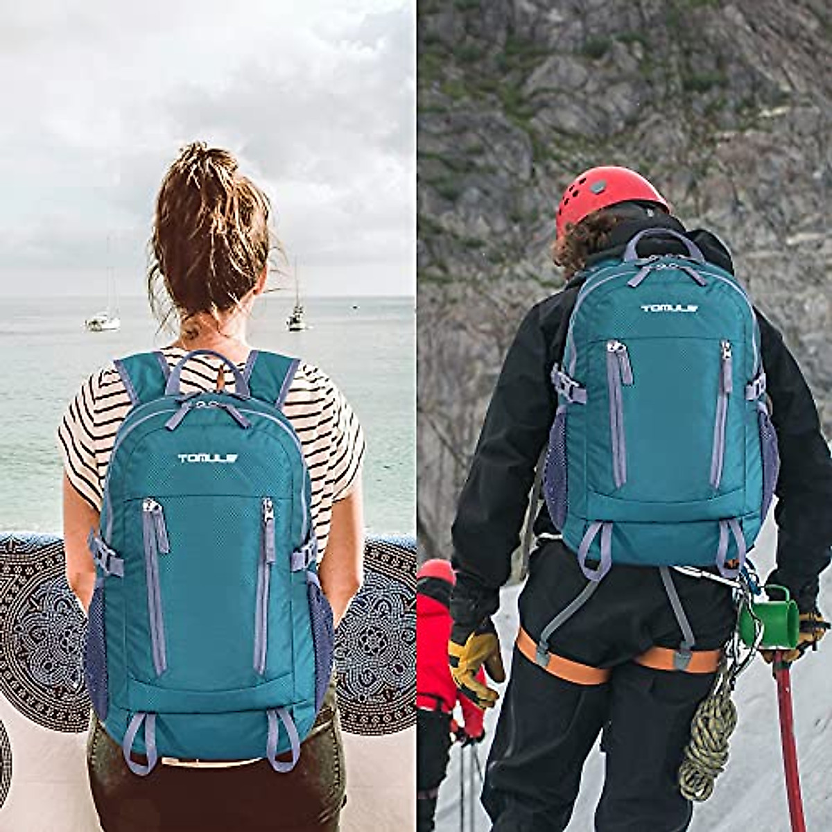 TOMULE 25L Small Hiking Backpack Travel Daypack for 3 Years+, Water Resistant Packable Camping Bike Backpack for Women Men