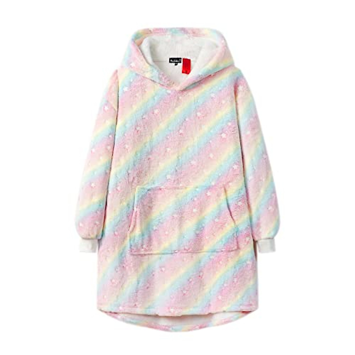 ANDSTAR Wearable Blanket Hoodie, Oversized Hooded for Women and Men, Comfy Sweatshirt with Giant Pocket （rainbow）