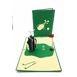 Golf lovers and enthusiasts unique pop-up card! For parents or grandfather's bday, co-workers and retirement