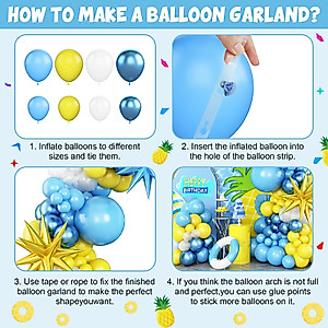 Adorely Yellow Blue Clear Balloon Arch Kit with Explosion Star Balloons, Cartoon Sponge Theme Balloons Garland Kit for Boys Girls Cartoon Sponge Birthday Baby Shower Sponge Bob Party Supplies