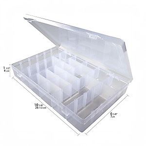 Craft County Embroidery Floss and Thread Organizer Box – 17 Compartments – Clear White Plastic – Empty (Organizer)