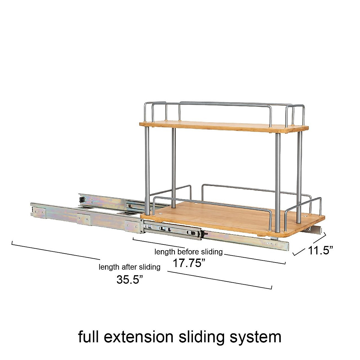 Household Essentials 1265B-1 Glidez Under Sink Sliding Organizer | Pull Out Cabinet Shelf | Wood | 11.5 Inches Wide