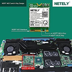 NETELY IEEE 802.11AC NGFF M2 Interface 1200Mbps Dual Band WiFi Adapter for Laptop PCs, NGFF M2 WiFi Card with Bluetooth 4.2, OEM DELL Wireless Network Adapter DW1820