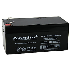 PowerStar Replacement for UB1234 - AGM Battery - Sealed Lead Acid - 12 Volt - 3.3 Ah Capacity