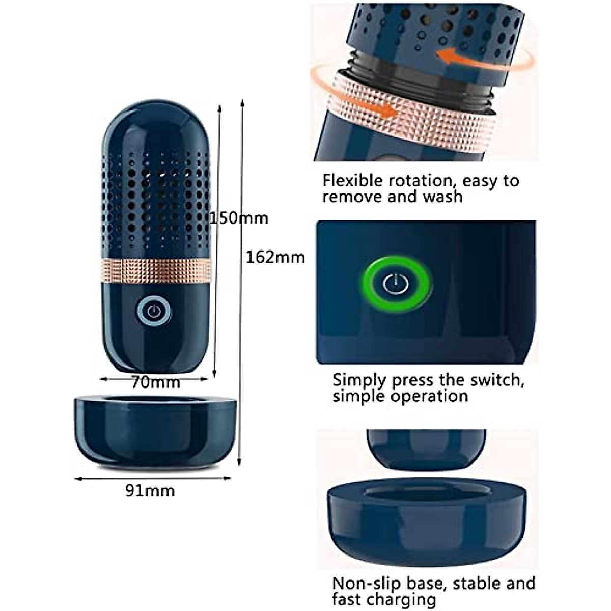 VegeClean Fruit and Vegetable Cleaner, Portable 4400mah Capsule Shape Fruit & Vegetable Washing Machine, USB Rechargeable Fruit Cleaner Machine, Automatic Household Cleaning Machine