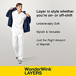 WonderWink Layers Women’s Silky Long Sleeve Tee — White, Medium