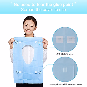 Disposable Toilet Seat Covers Extra Large,30 Count Travel Set Waterproof Individually Wrapped Portable Non Slip PE Toilet Seat Covers for Adults Kids Toddlers Potty Training(16"x 24")