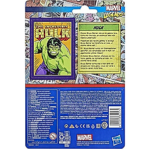 Marvel Hasbro Legends Series 3.75-inch Retro 375 Collection Hulk Action Figure Toy, Green