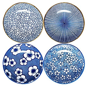 Kylimate 4" Mini Bowls For Dipping Saucers,Set of 4, 4 Ounce Dipping Bowls, Sauce Dishes