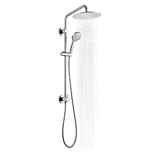 PULSE ShowerSpas 1088-CH SeaBreeze II Shower System with 8" Rain Showerhead, Slide Bar and Multi-Function Hand Shower, Polished Chrome