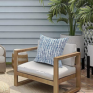 LVTXIII Outdoor Pillow Covers ONLY, Square Throw Pillow Covers, Modern Cushion Cases for Sofa Patio Couch Decoration 18 x 18 Inch, Pack of 2, Pebble Blue