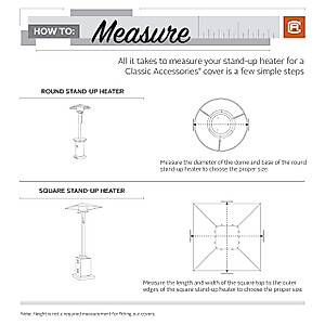 Sunjoy 47,000 BTU Avanti Propane Heater, Gray & Classic Accessories Terrazzo Water-Resistant 34 Inch Round Stand-Up Patio Heater Cover