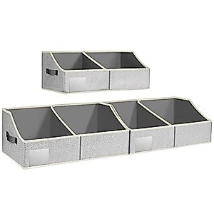 homsorout Storage Bins, 3 Pack Fabric Bins baskets for Closet Organization, Cube Storage Organizer Bins for Clothes, Toys, Books, Office Supplies, Grey