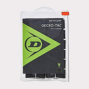 Dunlop Sports Gecko Tac Tennis Overgrip, 12-Grip Pack, Black
