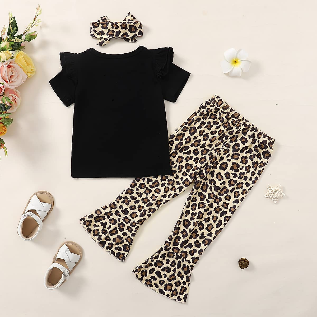Baby Girl 2nd Birthday Outfit Girl 2 Year Old Birthday Outfit Toddler Leopard Clothes (Leopard,2T)