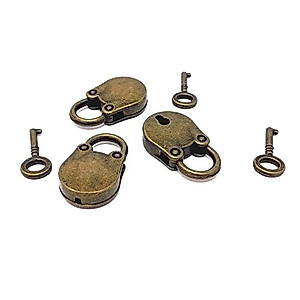 Honbay 3pcs Vintage Antique Style Mini Archaize Padlocks Key Lock with Key