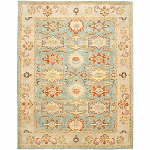 SAFAVIEH Heritage Collection 8'3" x 11' Light Blue/Ivory HG734A Handmade Traditional Oriental Premium Wool Area Rug