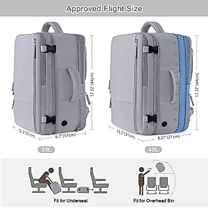 Sinaliy Travel Backpack for Women Men, 40L Carry On Backpack, 17 Inch Laptop Backpack, Waterproof Backpack, College Bookbag, Laptop Backpack, Backpack for Women, as Person Item Flight Approved