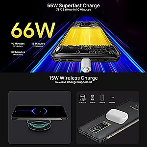 Ulefone Armor 17 Pro 2023 Rugged Smartphone Unlocked, MTK G99 13GB+256GB Android 12 Cell Phone, 108MP AI Camera, 6.58" FHD+, 5180mAh Wireless Charge, Dual SIM 4G Rugged Phone, NFC GPS OTG FM Black