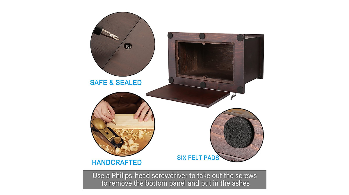 Large Wooden Cremation Urns for Ashes - Personalized Memorial Box