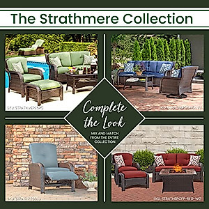 Hanover Strathmere Outdoor Luxury Recliner, Rich Brown/Crimson Red