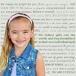 FROG SAC 6 Polka Dot Elastic Bow Headbands for Girls, Adjustable Non Slip Bow Hair Bands for Kids, Dressy Nonslip Girl Head Bands Hair Accessories, Cute No Slip Headband Stocking Stuffers for Girls