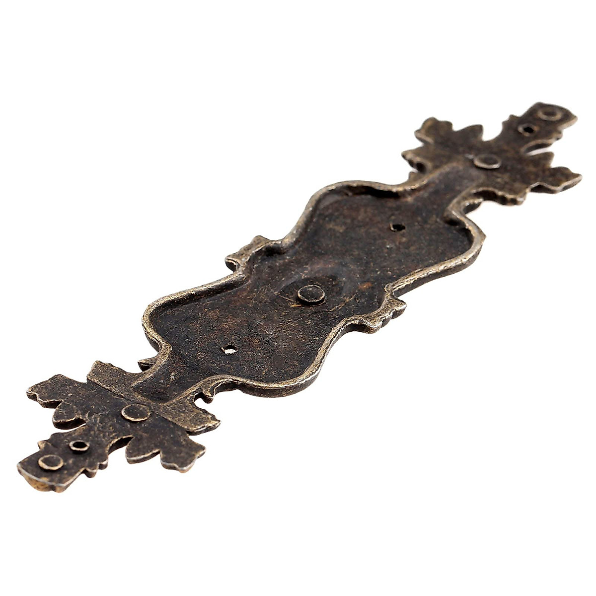 dophee 4 Pack Retro Decorative Corners Bracket, Antique Bronze Applique Furniture Chest Case Wooden Box Feet Leg Corner Protector Guard Furniture Fittings with Mounting Nails, 100x23mm/3.94"x0.91"