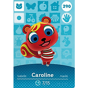 Nintendo Animal Crossing Happy Home Designer Amiibo Card Caroline 290/300 USA Version