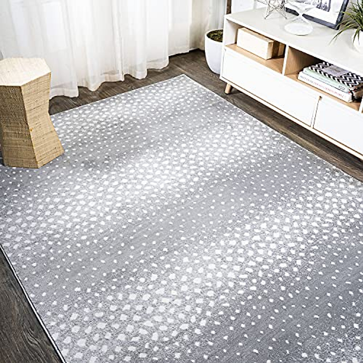 JONATHAN Y SAF100C-8 Antelope Modern Animal Indoor Area-Rug Casual Contemporary Striped Easy-Cleaning Bedroom Kitchen Living Room Non Shedding, 8 X 10, Gray/Cream