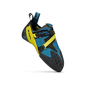 SCARPA Furia Air Rock Climbing Shoes for Sport Climbing and Bouldering - Specialized Performance for Sensitivity and Breathability - Baltic Blue/Yellow - 7-7.5