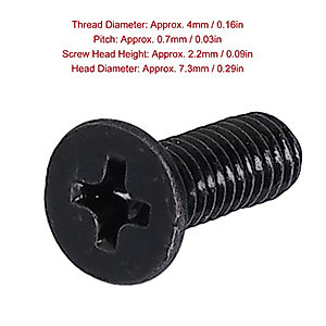 Mxzzand 50Pcs Countersunk Screw Flat M4 A2鈥?0 Connection Part for Laptop Notebook Computer Repair Maintenance(M4*12)